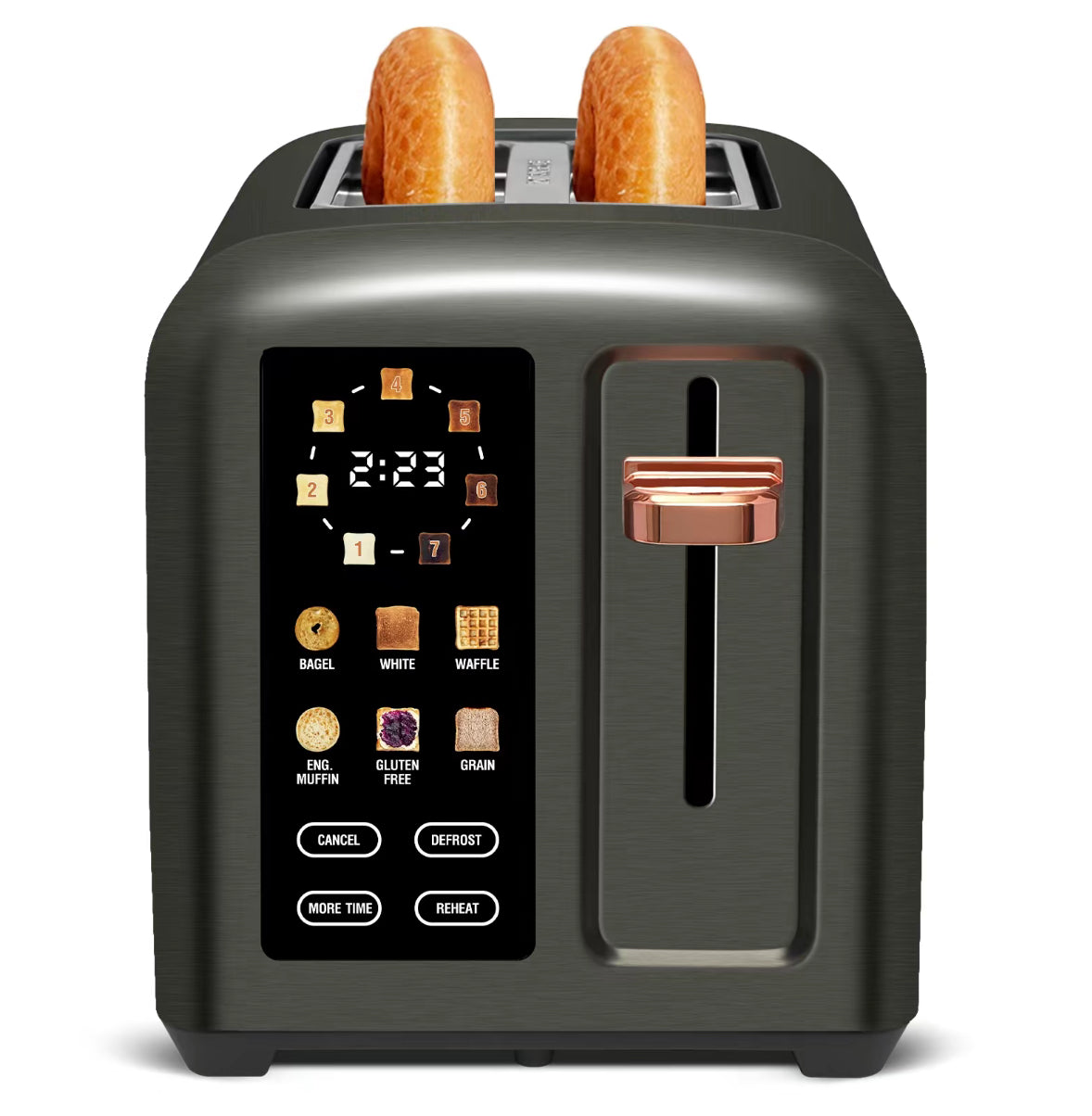 Touchscreen Smart Toaster – 2-Slice, 50% Faster Heating, LCD Display ...